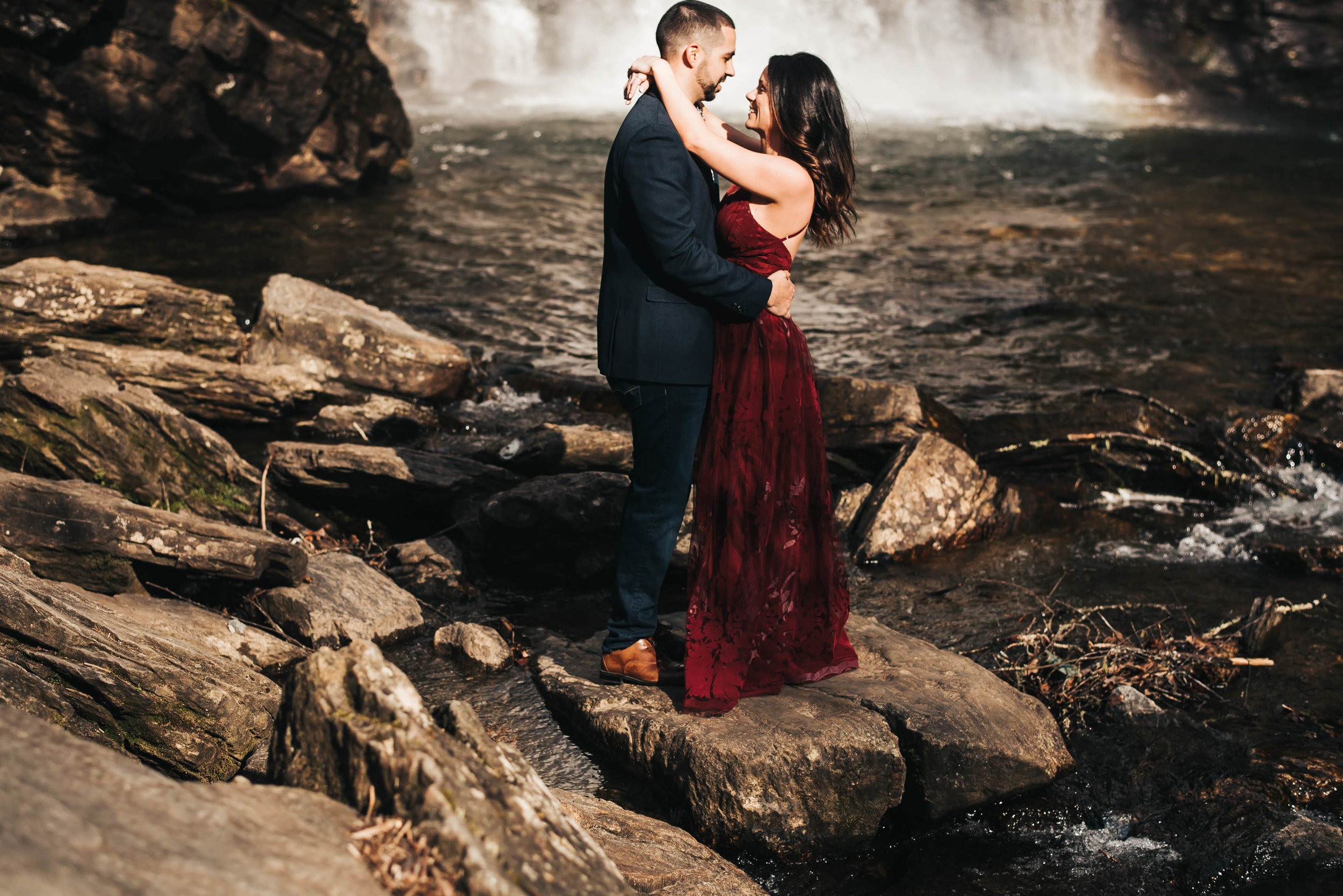 Morgan + Tyler, Asheville North Carolina Waterfall + Blue Ridge ...